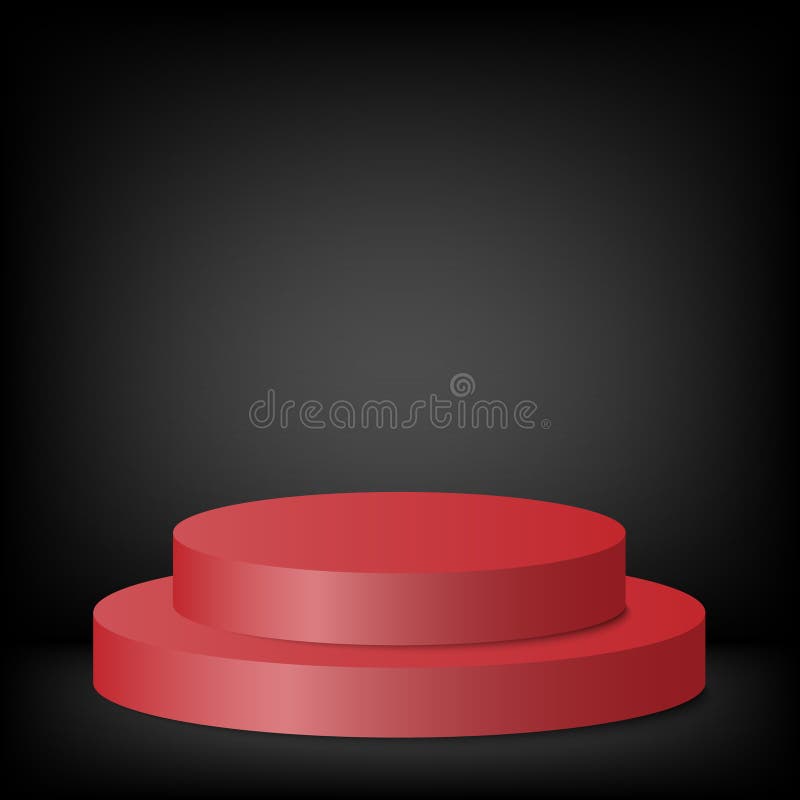 Red Podium on Black Wall Scene, 3d Products Display Podium Scene ...