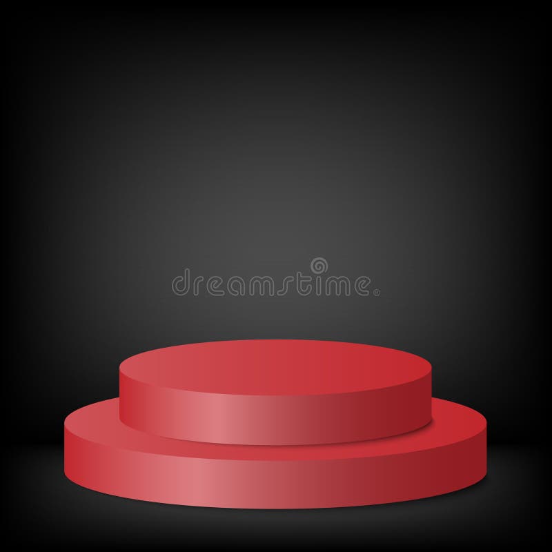 Red Podium on Black Wall Scene, 3d Products Display Podium Scene ...