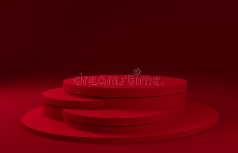 Red Podium on a Dark Red Background Stock Illustration - Illustration ...
