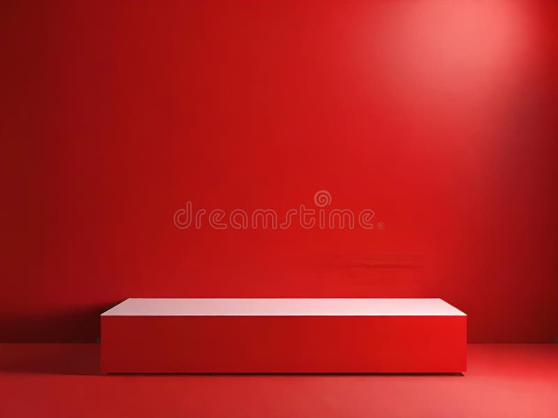 Red Podium with a Red Pedestal Stock Illustration - Illustration of ...