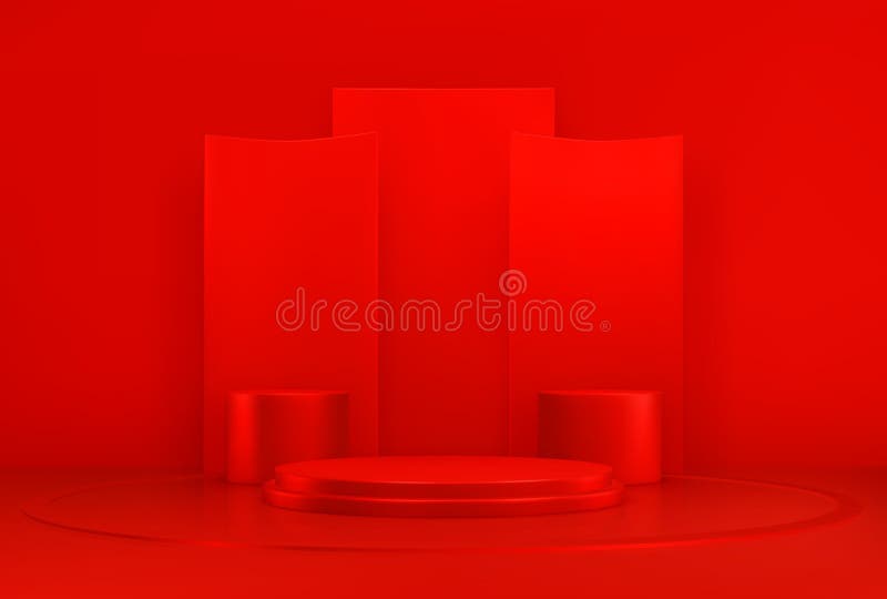 Red Podium, Realistic 3d Platform or Pedestal Stock Vector ...