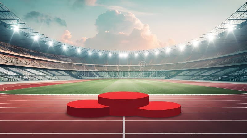 Podium in Stadium with Running Track Stock Illustration - Illustration ...