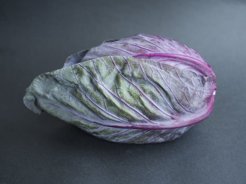 Red Pointed Cabbage Isolated on Black Stock Photo - Image of greens ...