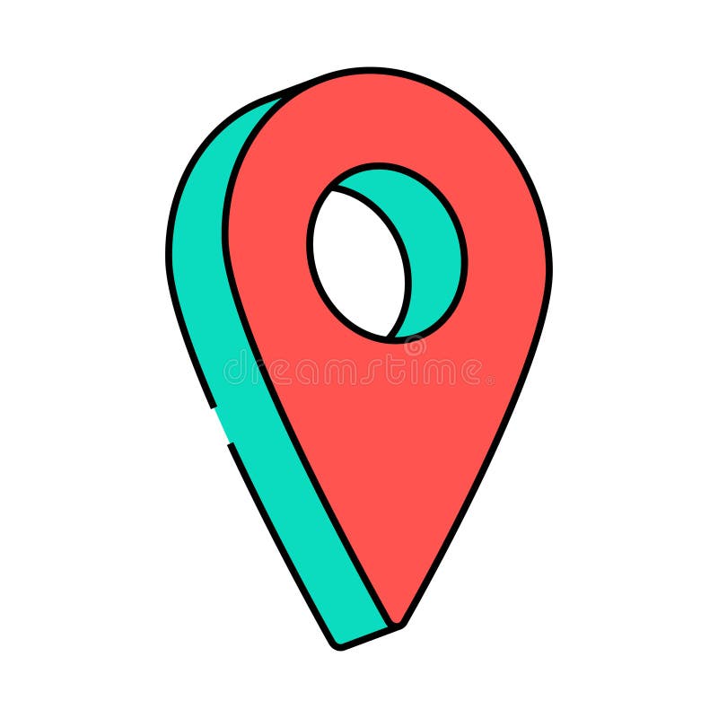 Red Pointer Map Location Icon Color Illustration Stock Illustration - Illustration of marker ...