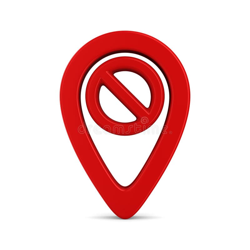 Red Pointer Marker on White Background. Isolated 3D Illustration Stock ...