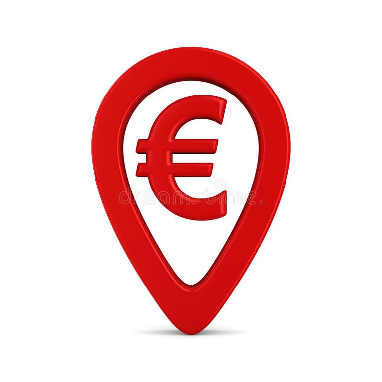 Red Pointer Marker on White Background. Isolated 3D Illustration Stock ...