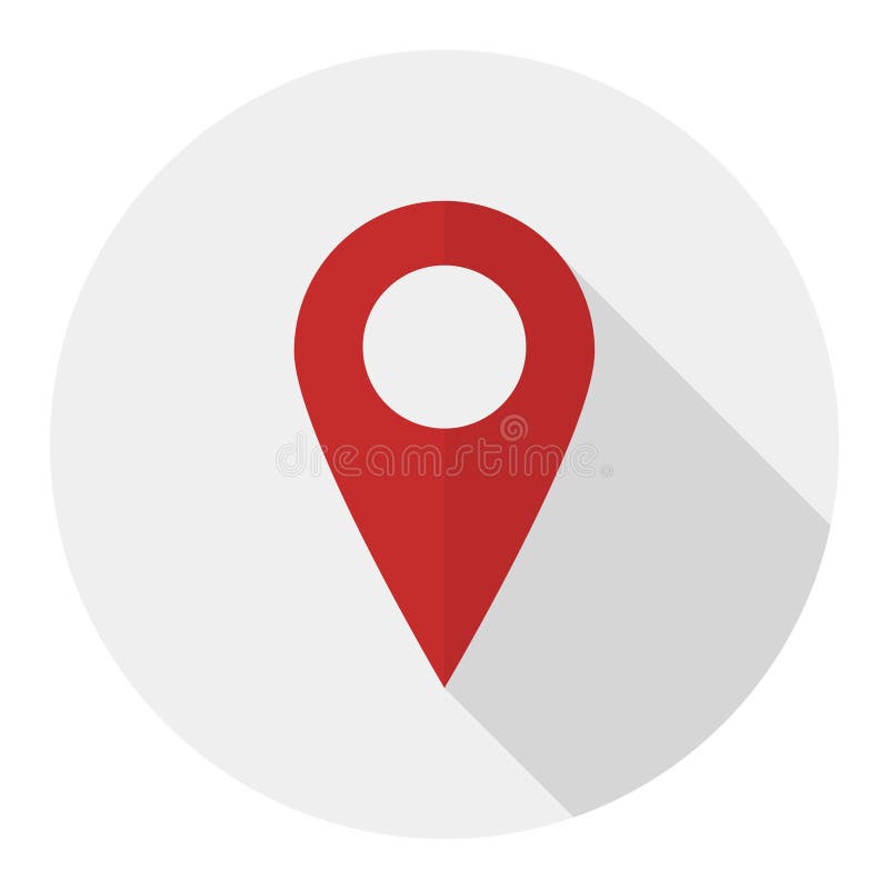 Red Pointer Sign of Location Place Location with Shadow Stock Vector ...