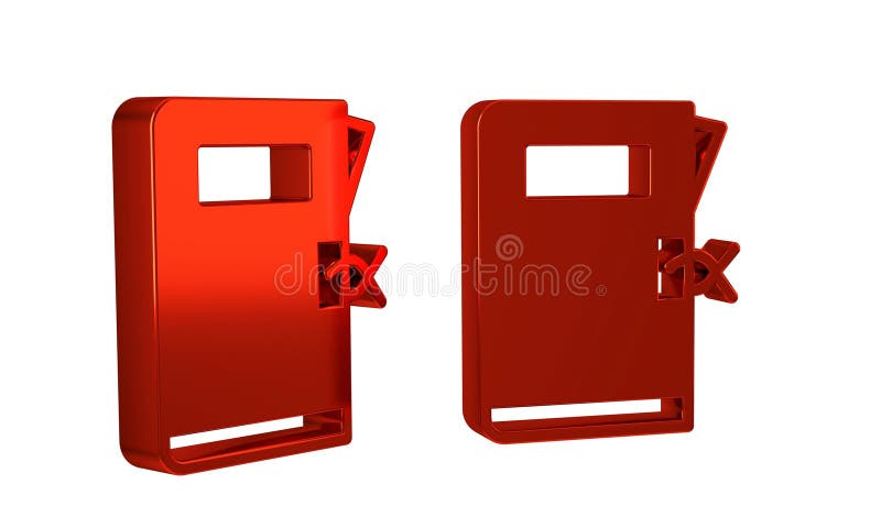 Red Police Station Folder Icon Isolated on Transparent Background ...
