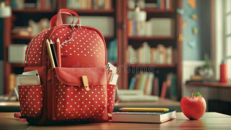 Red Polka Dot Backpack Ai Generated Stock Photos - Free & Royalty-Free ...