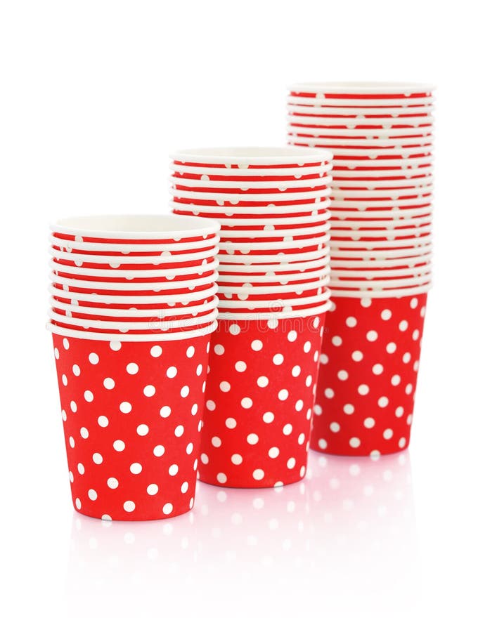 Red polka dot paper cups stock image. Image of beverage - 37174523