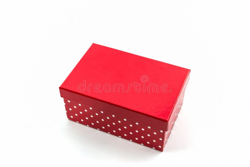 Red polka dots box . stock photo. Image of advertisement - 45676988
