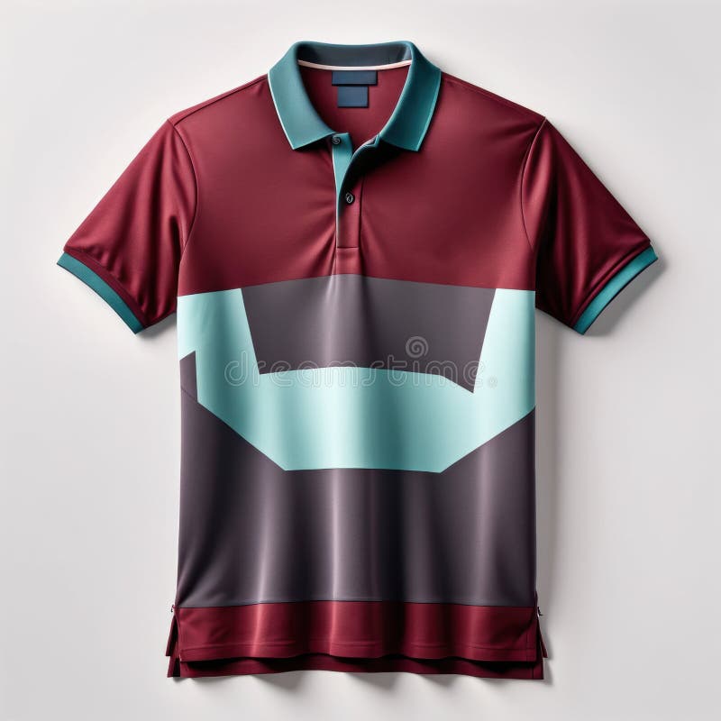 Red Polo Shirt with Geometric Design. Stock Illustration - Illustration ...