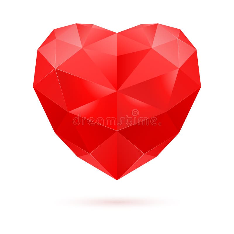 Red polygon heart stock vector. Illustration of geometry - 40706375