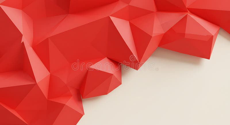 Red Polygonal Structure on Beige Background - Abstract Design Stock ...