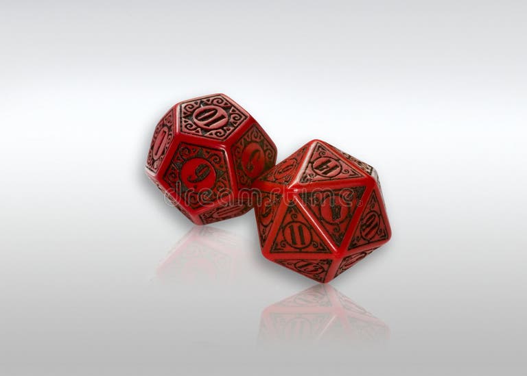 Red polyhedral dice stock photo. Image of shapes, reflected - 14895594
