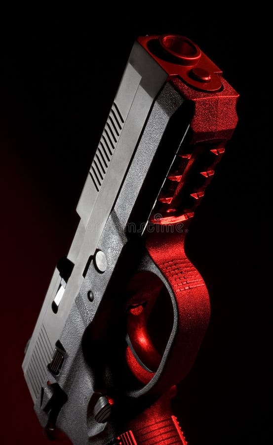 Red polymer pistol stock image. Image of polymer, handgun - 15686611