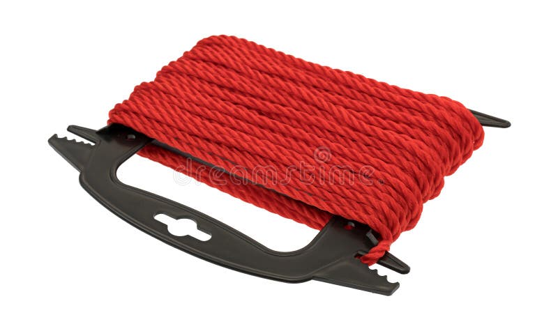 Red Polypropylene Rope on a Plastic Winder Stock Image - Image of rope ...
