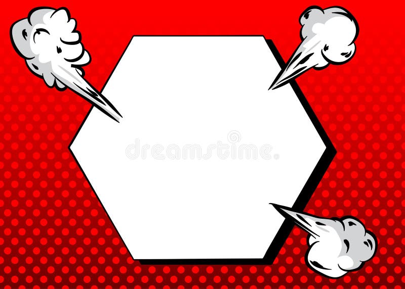 Red Pop Art Background with Blank Hexagonal Shape. Stock Vector ...