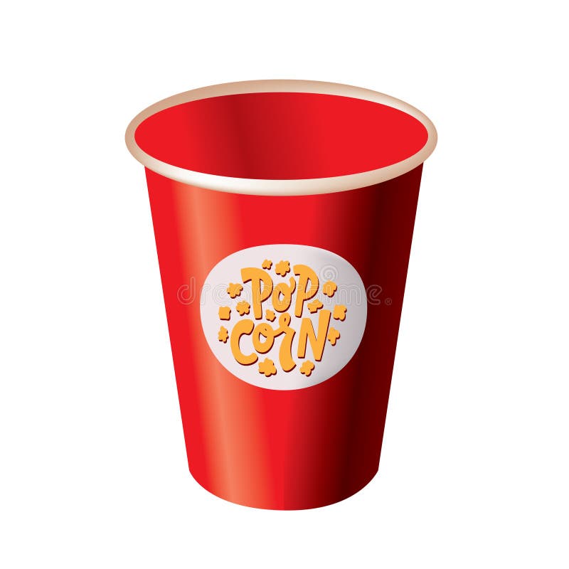 Red Popcorn Cup stock vector. Illustration of business - 356225827