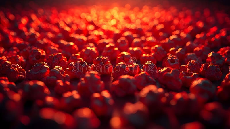 Red Popcorn Kernels Close Up Texture Background Stock Illustration ...