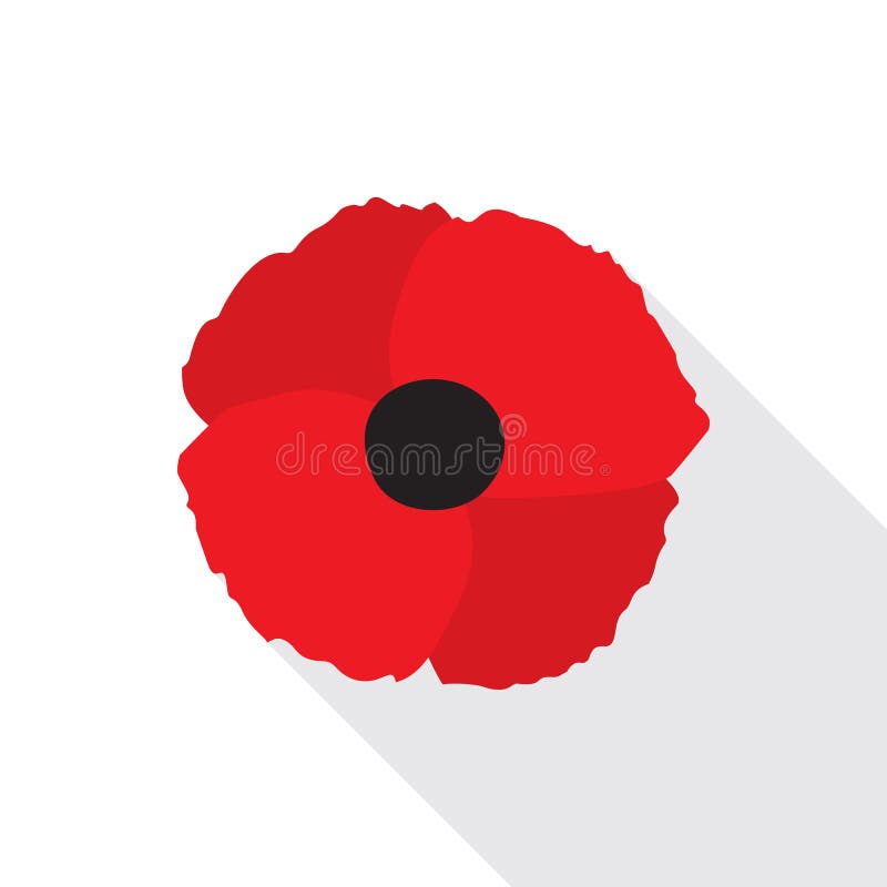 Red Poppy Flower Flat Icon stock vector. Illustration of poppy - 75916977