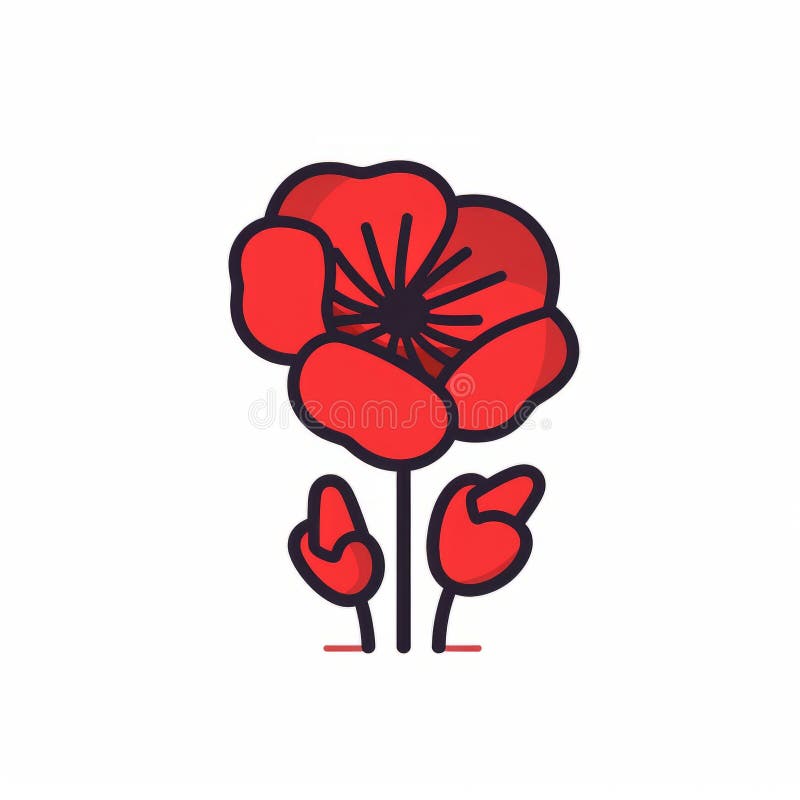 Poppy Flower Logo Icon Vector Illustration Template Stock Illustration ...