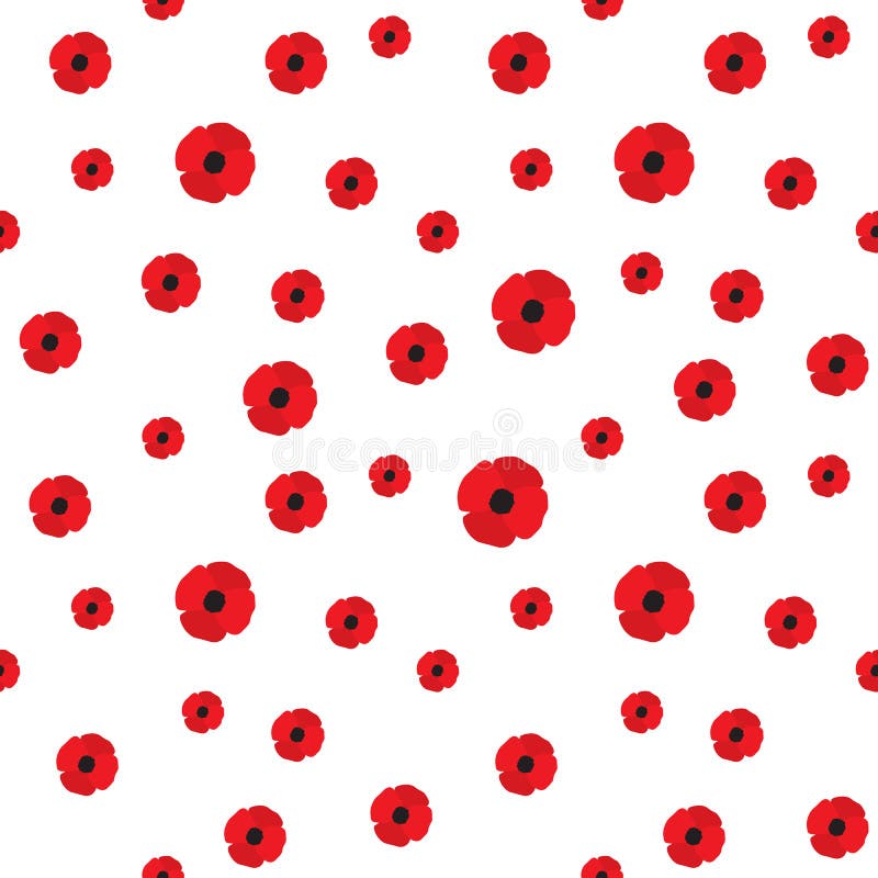 Red Poppy Seamless Pattern stock vector. Illustration of design - 170899201