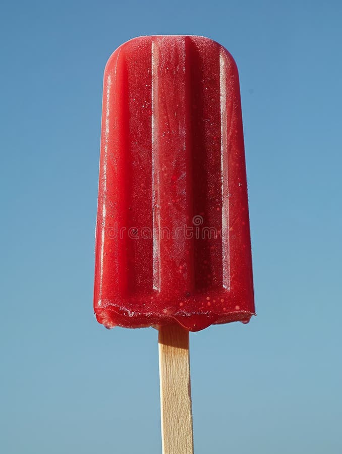 Red Popsicle Against a Bright Blue Sky Stock Image - Image of food ...