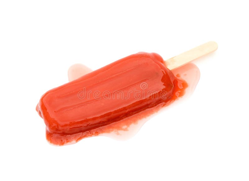 Red Popsicle Melting On White Background Stock Image - Image of ...