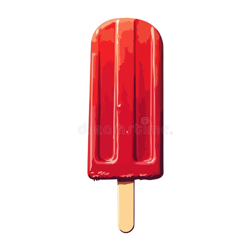 Red Popsicle Summer Treat for Cooling. Stock Vector - Illustration of ...