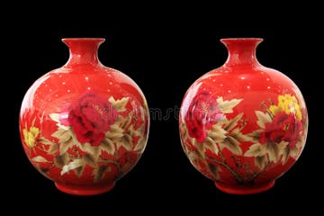 Red porcelain vase stock photo. Image of shiny, product - 7348464