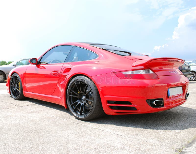 Red Porsche 911 editorial stock photo. Image of luxury - 15064818
