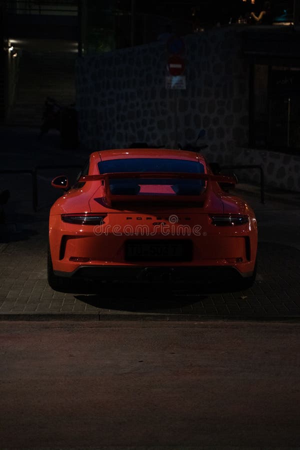 Red Porsche Gt3 Car in the Dark Editorial Photo - Image of race ...