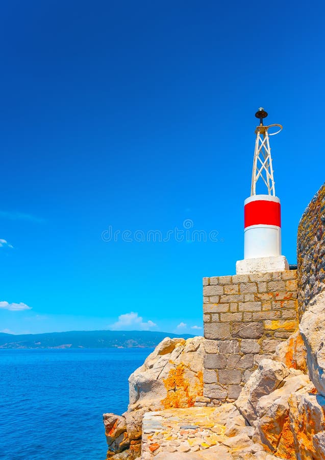 Red port light stock photo. Image of coast, harbour, island - 41352288