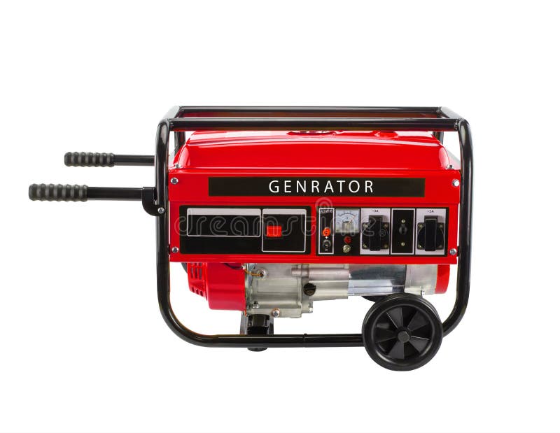 Red Portable Electric Generator - Isolated on a White Background. Stock ...