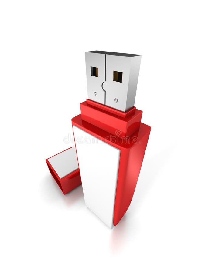 Red Portable Flash Usb Drive Memory Stick Stock Illustration ...