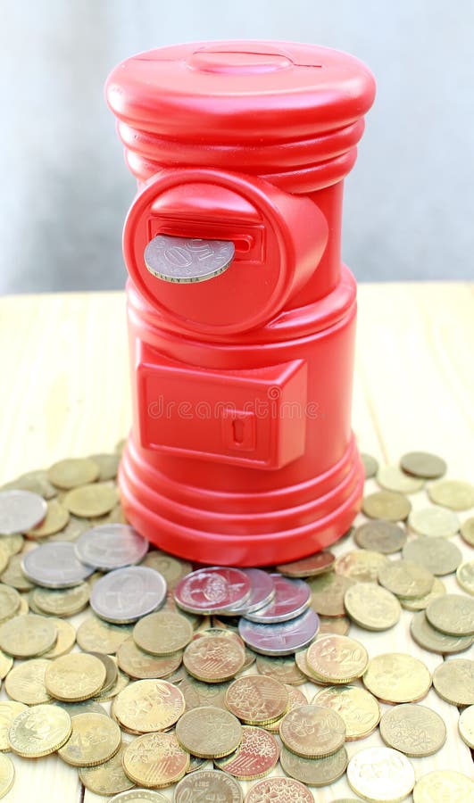 Red pos office tube stock image. Image of investment - 64977817