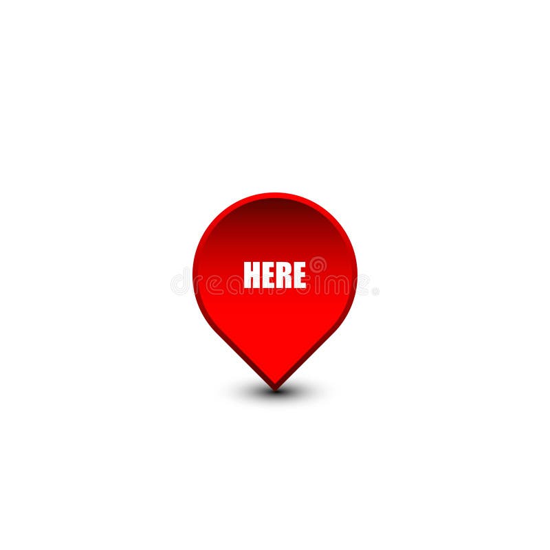 Red Position Mark Sign Icon Stock Illustration - Illustration of ...