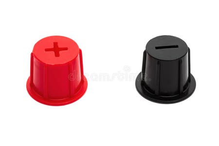 Red Positive and Black Negative Stock Photo - Image of white, power ...