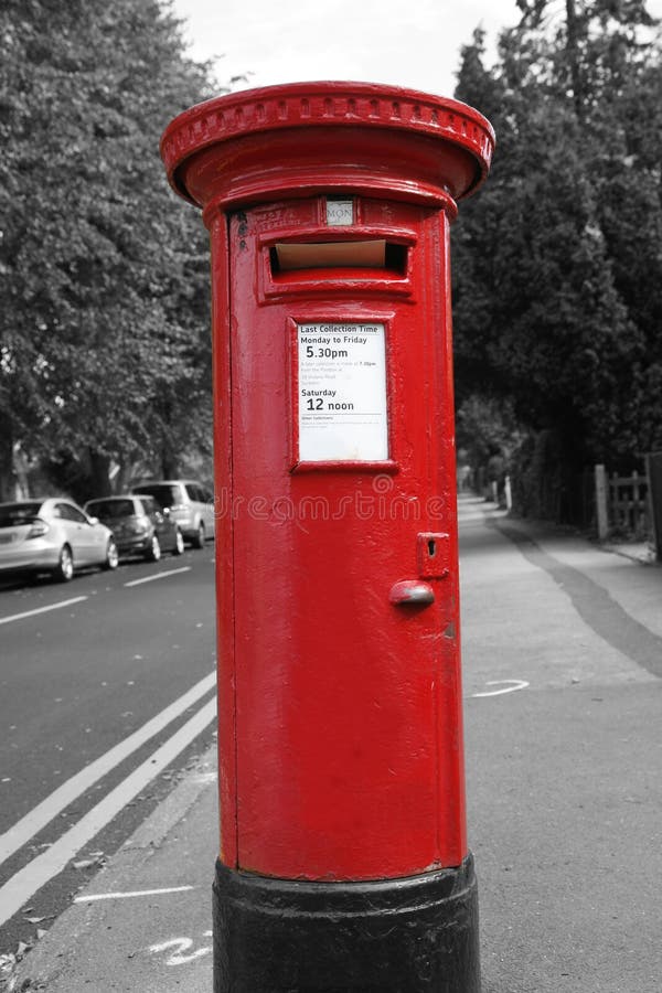 Red Post Box stock photo. Image of iconic, mail, british - 24594724