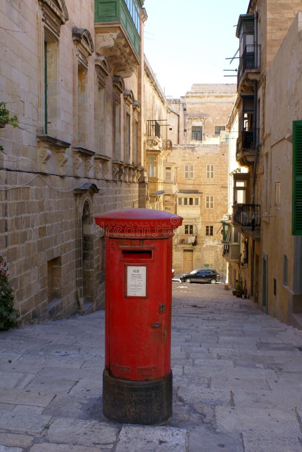 Red Post Box stock photo. Image of colonial, malta, britain - 50721816