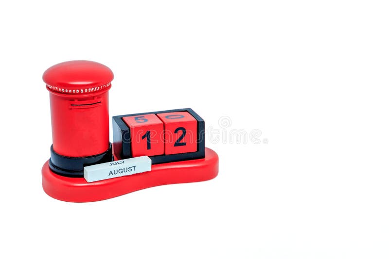 A Red Post Box Desk Calendar Stock Image - Image of decoration, desk ...