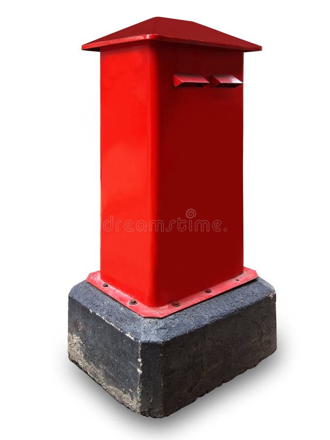 Red Post Box Isolated White Background with Clipping Path Stock Photo ...