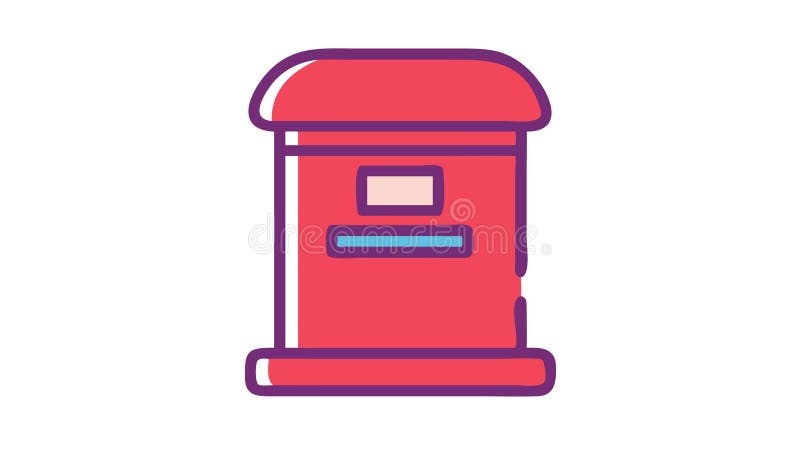 Red Post Box Mailbox Vector Icon, Vector Design Generative AI Stock ...