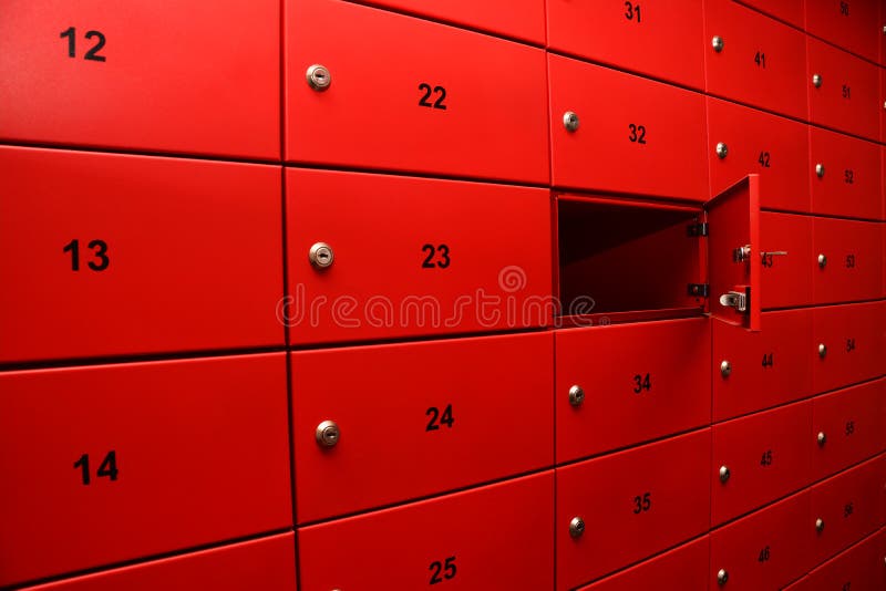 Red Post Box with Number, Open Stock Photo - Image of design, letter ...