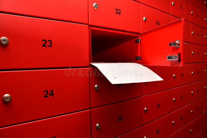 Red Post Box with Number, Letter Stock Image - Image of pattern, design ...