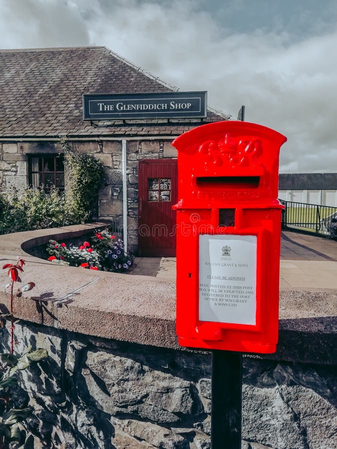 Red post box in Scotland editorial stock image. Image of train - 204315019