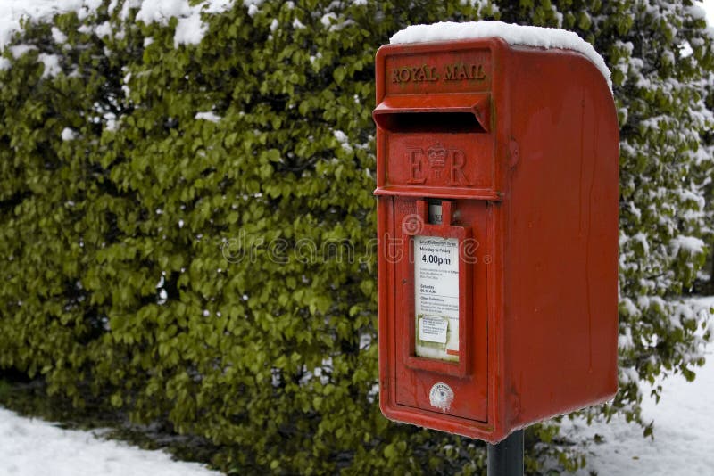 Post box with snow stock image. Image of fashioned, cold - 26728853