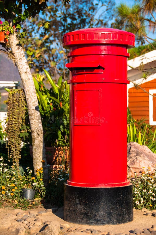 Red post box stock image. Image of stamp, colour, send - 30878883