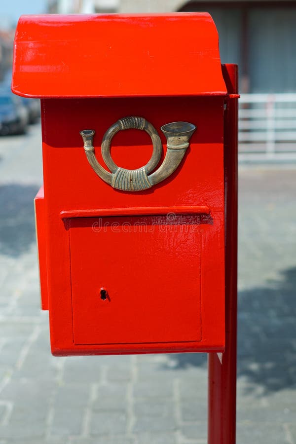 Red post box stock photo. Image of colorful, bright, wall - 44624058